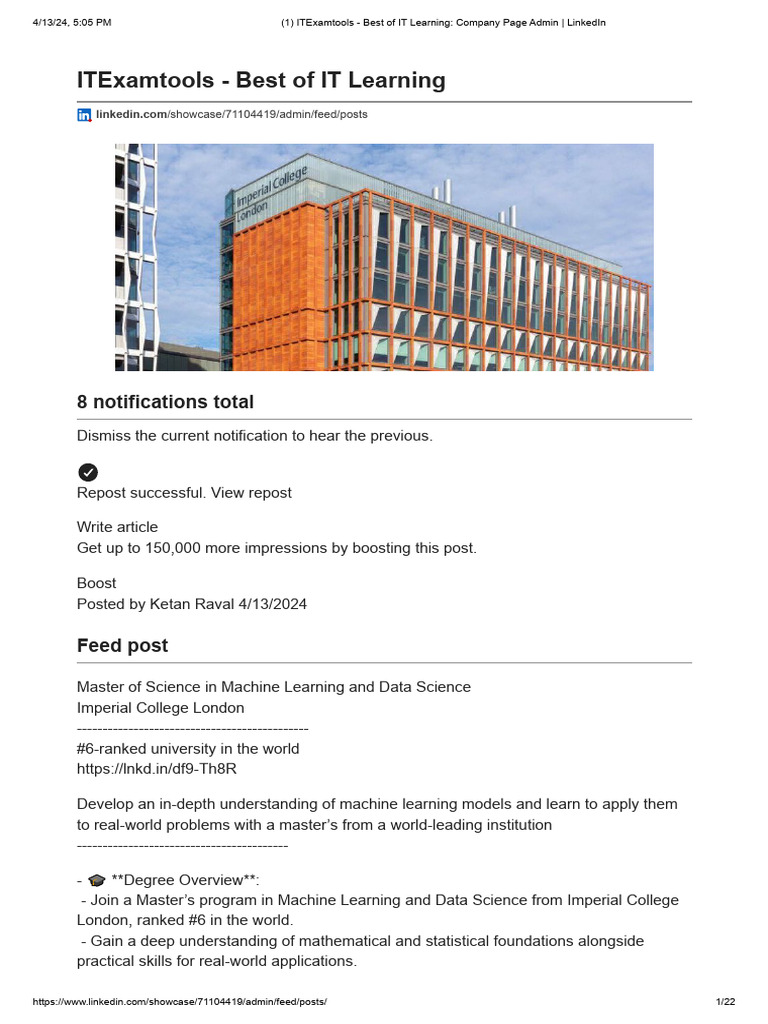 1 ITExamtools Best of IT Learning Company Page Admin LinkedIn | PDF ... 1 ITExamtools Best of IT Learning Company Page Admin LinkedIn | PDF ...