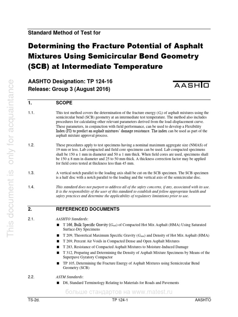 Aashto TP124-16 | PDF | Fracture Mechanics | Fracture