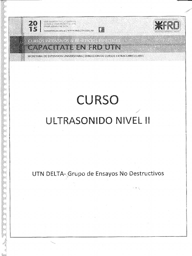Utn Curso Ultrasonido Nivel Ii | PDF