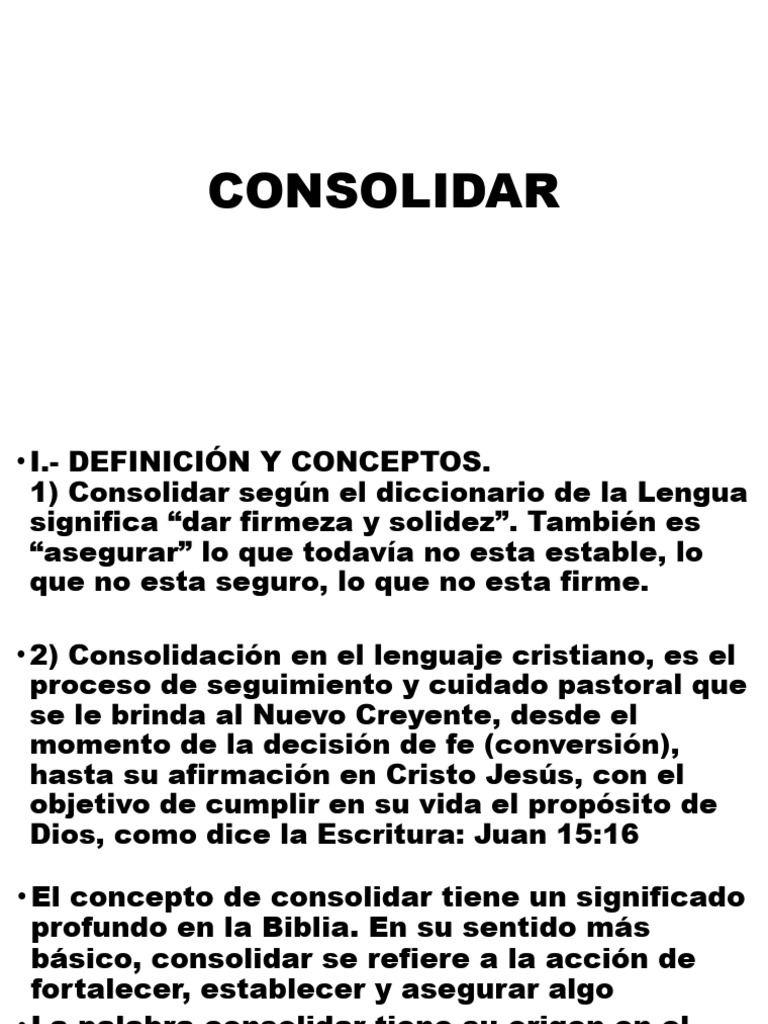Significado de Consolidar en la Biblia | PDF | Fe | Biblia