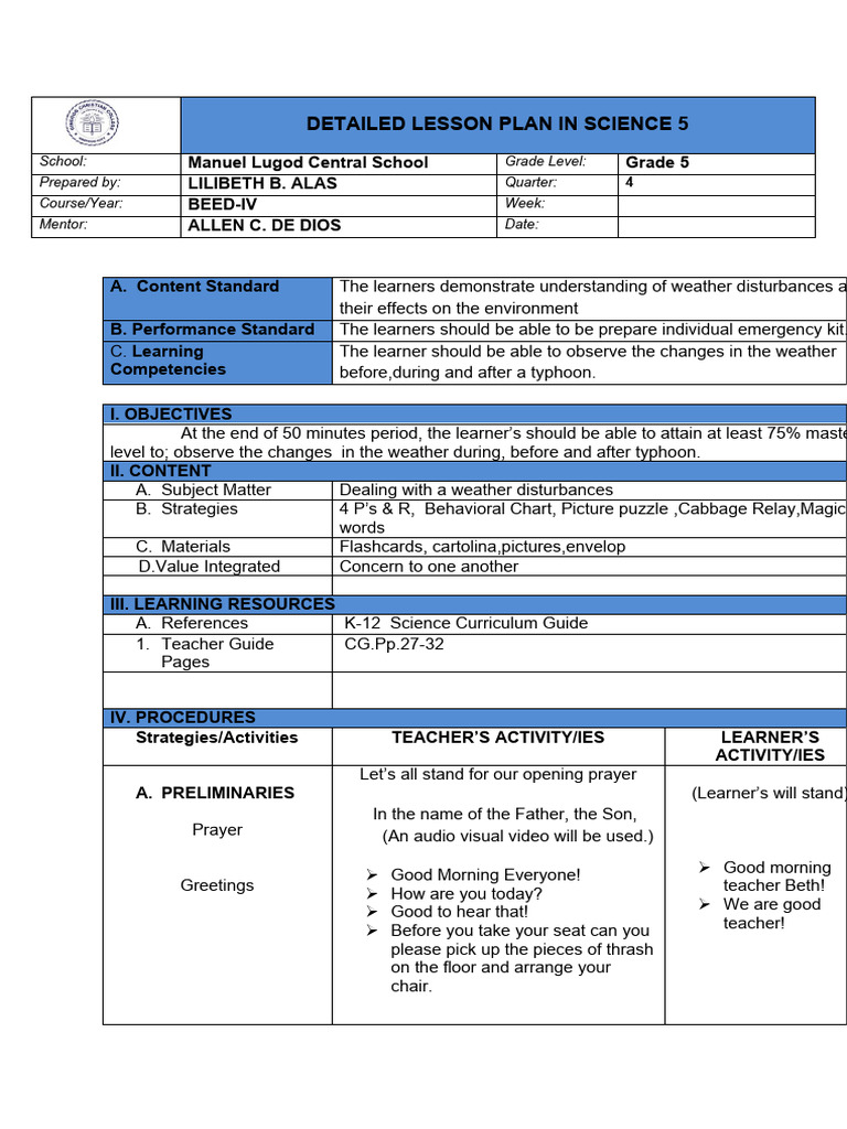 SCIENCE-5-bethfinaldemo | PDF | Learning | Teachers