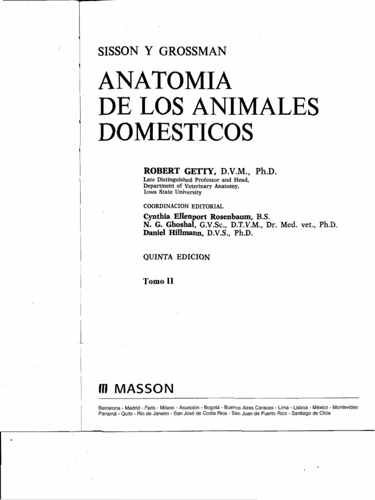 Anatomia de Los Animales Domésticos - Robert Getty. Sisson y Grossman ...