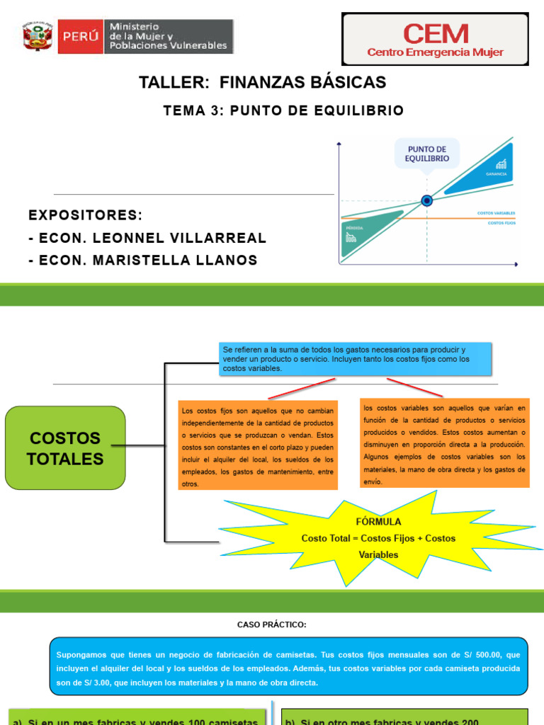 Sesion 3 - Punto de Equilibrio | Descargar gratis PDF | Negocios económicos | Economias