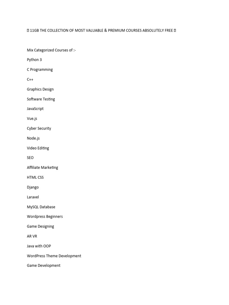 11GB All Programming Videos | PDF