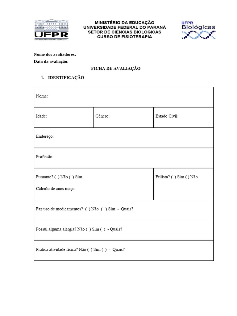Ficha de Avaliação - Exemplo | PDF