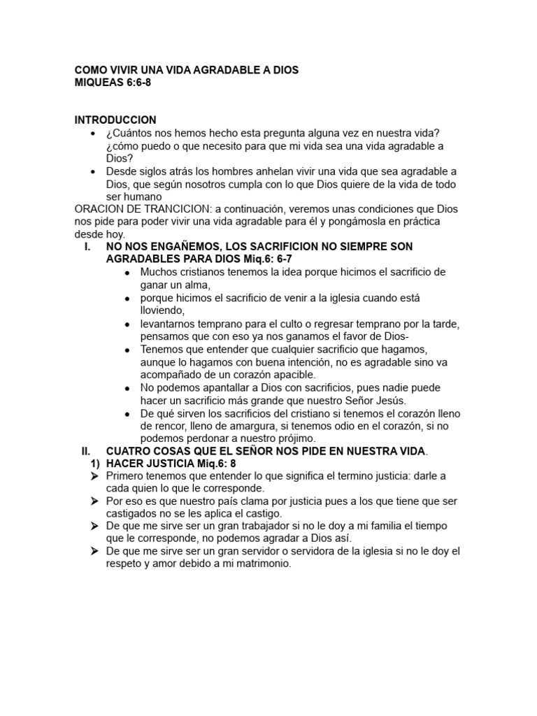 Claves para agradar a Dios en la vida | PDF | Misericordia | Sacrificio