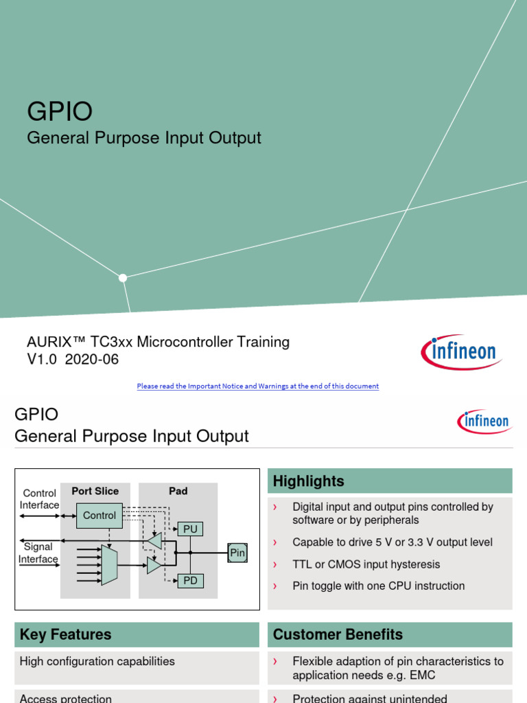 Infineon-AURIX TC3xx General Purpose Input Output-Training-v01 00-EN | PDF | Input/Output ...
