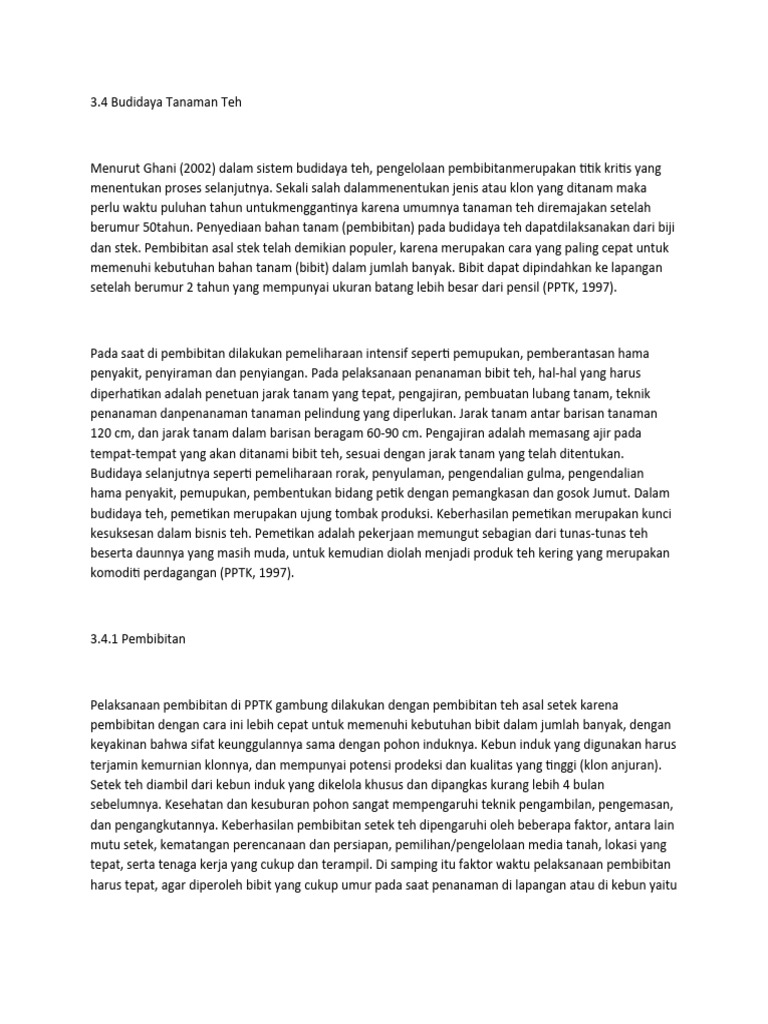 Budidaya Teh PPTK GAMBUNG | PDF | Griya & Taman