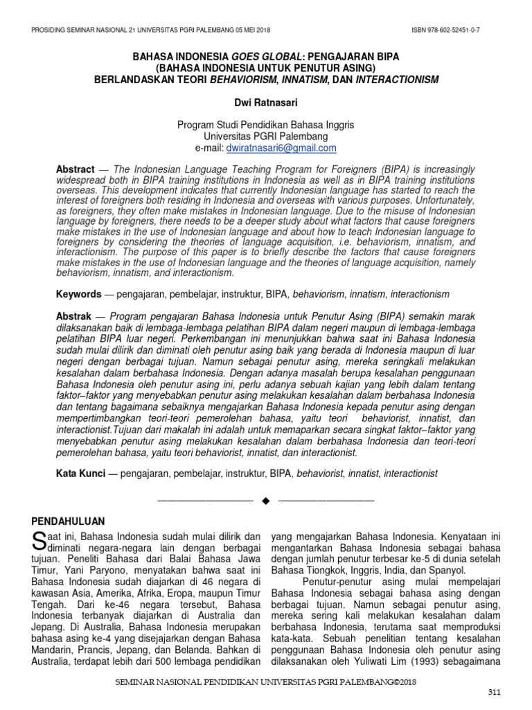 Jurnal Pengajaran Bipa | PDF