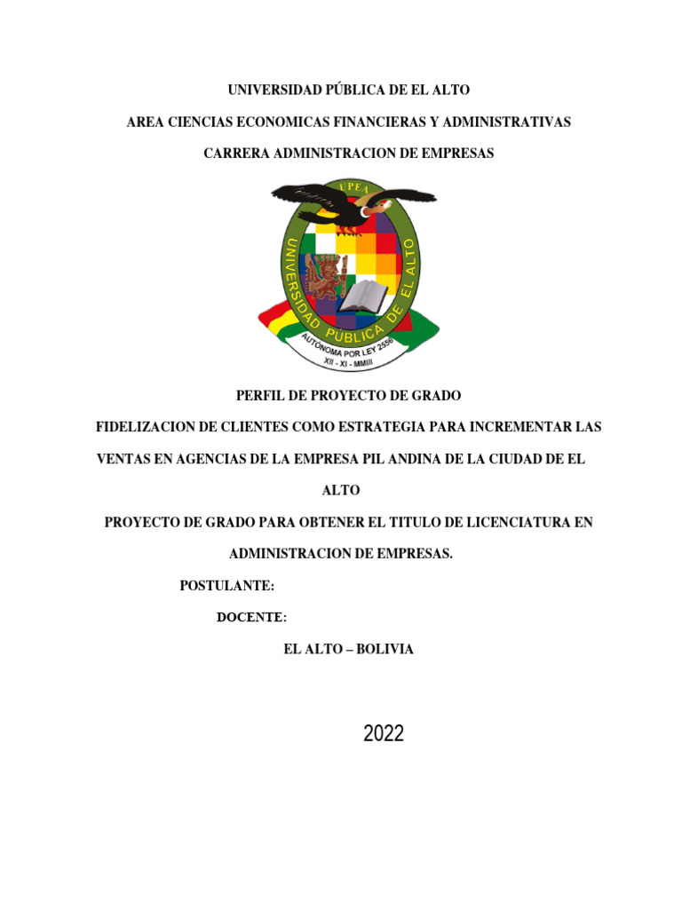 Fidelización de Clientes en PIL Andina | PDF | Marketing | Business