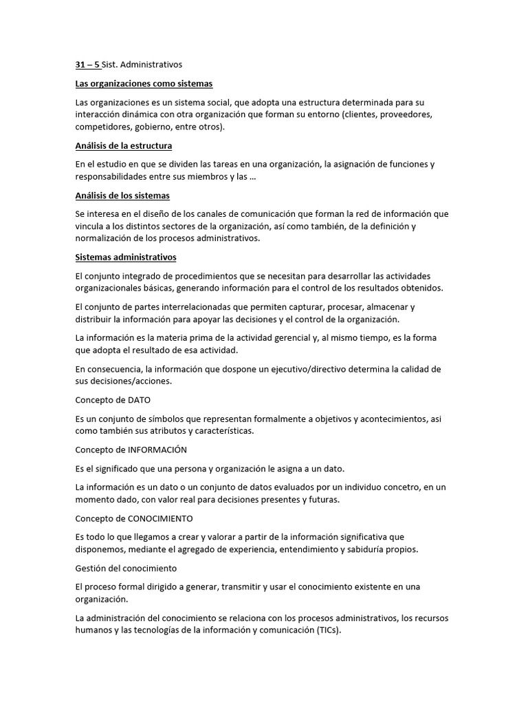 Compilado 2do Parcial Sistemas 1 | PDF | Toma de decisiones | Información