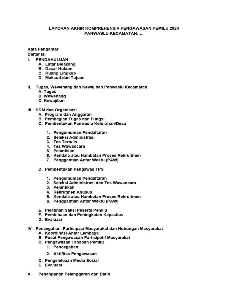 Laporan Pengawasan Pemilu 2024 | PDF