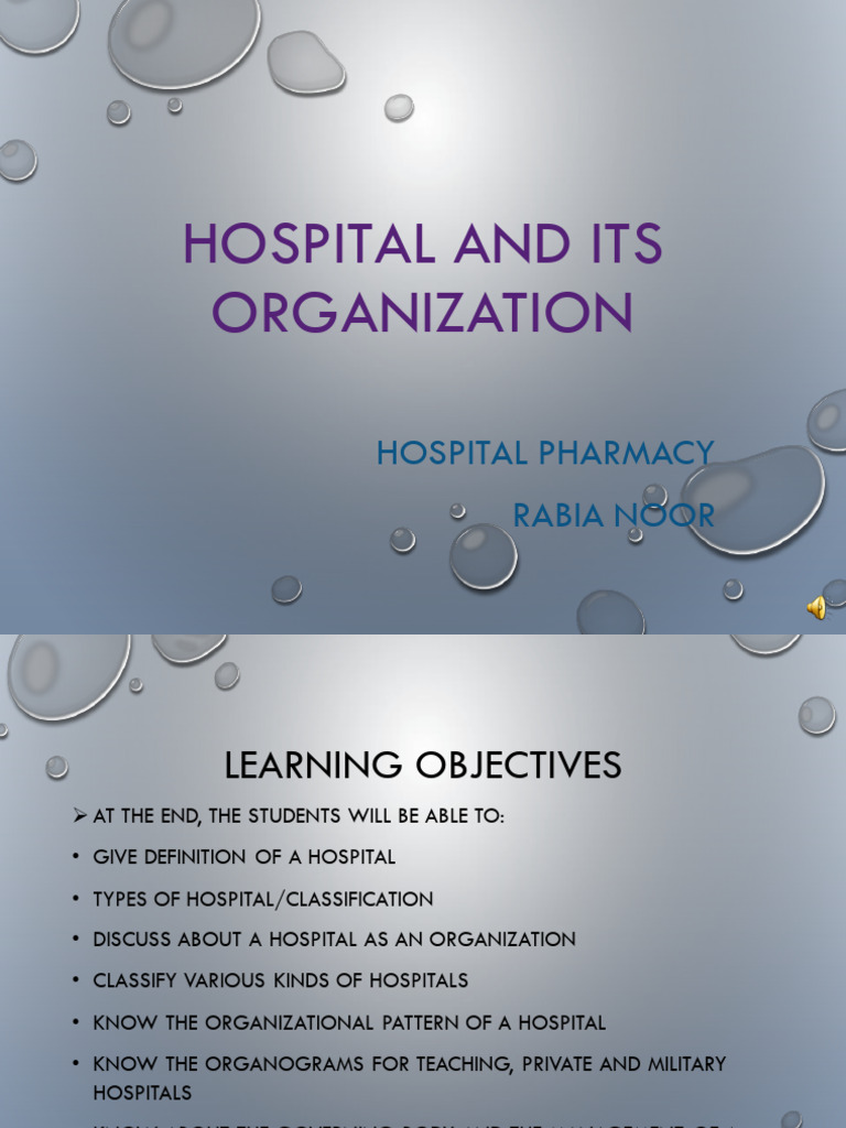 Hospital Organization and Structure Overview | PDF | Hospital | Nursing