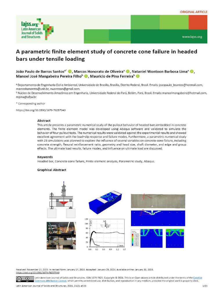 A Parametric Finite Element Study of Concrete Cone Failure in Headed ...