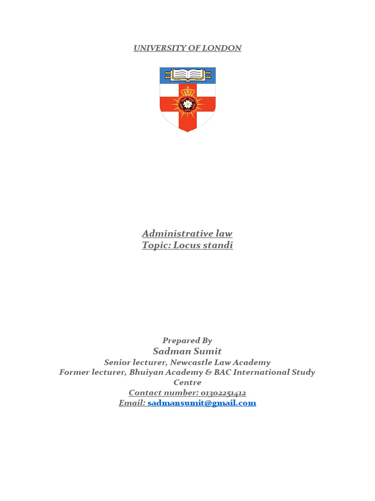 Locus Standi | PDF | Standing (Law) | Public Sphere