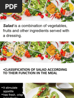 Classification of Salad According To Ingredients Used | PDF
