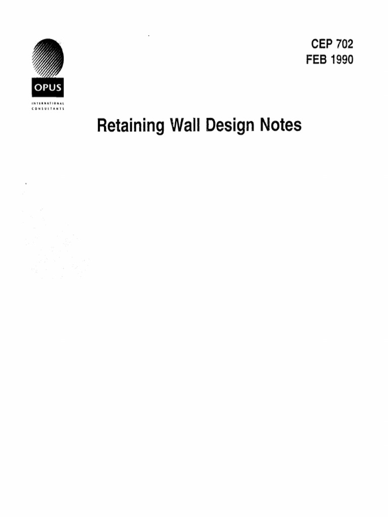 MOW Retaining Wall Notes | Download Free PDF | Soil Mechanics ...