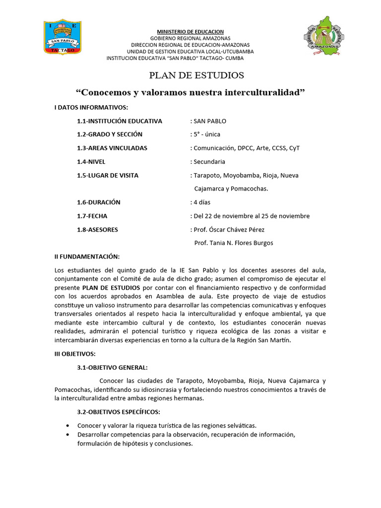 PLAN DE ESTUDIOS | PDF