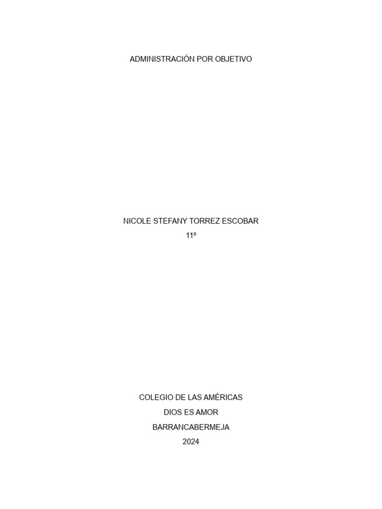Administración Por Objetivo Nicole Torrez 11º | PDF | Business | Evaluación