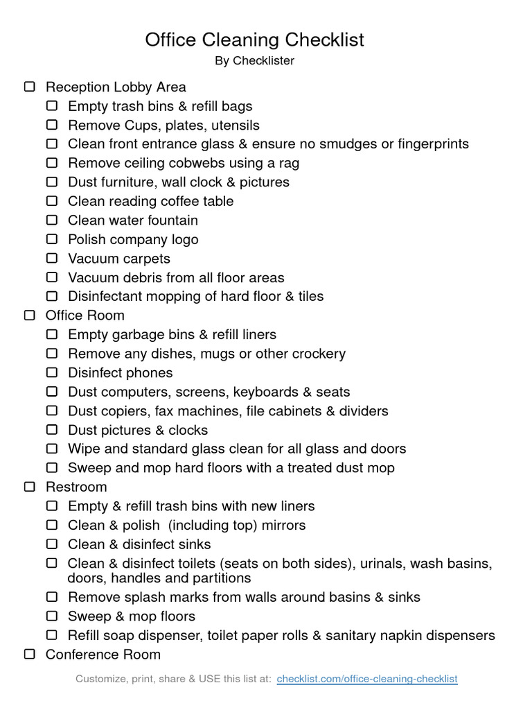Office Cleaning Guide | PDF | Vacuum Cleaner | Sink