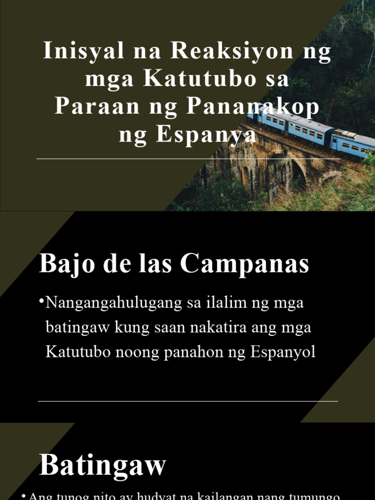 Inisyal Na Reaksiyon NG Mga Katutubo Sa Paraan NG Pananakop NG Espanya ...