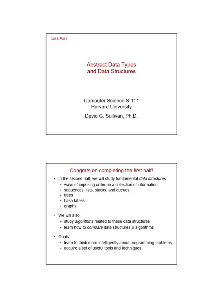 Unit6 1 Abstract Data Types Pdf Constructor Object Oriented Programming Programming