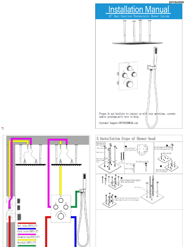 Termostatic Shower System Installation Manual | PDF