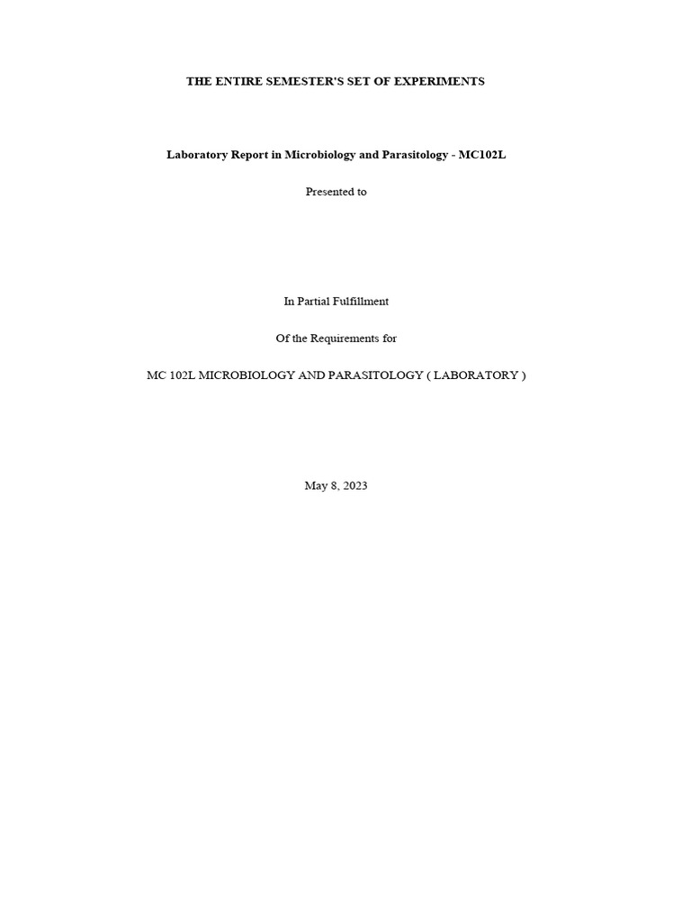 Laboratory Report | PDF | Microscope | Bacteria