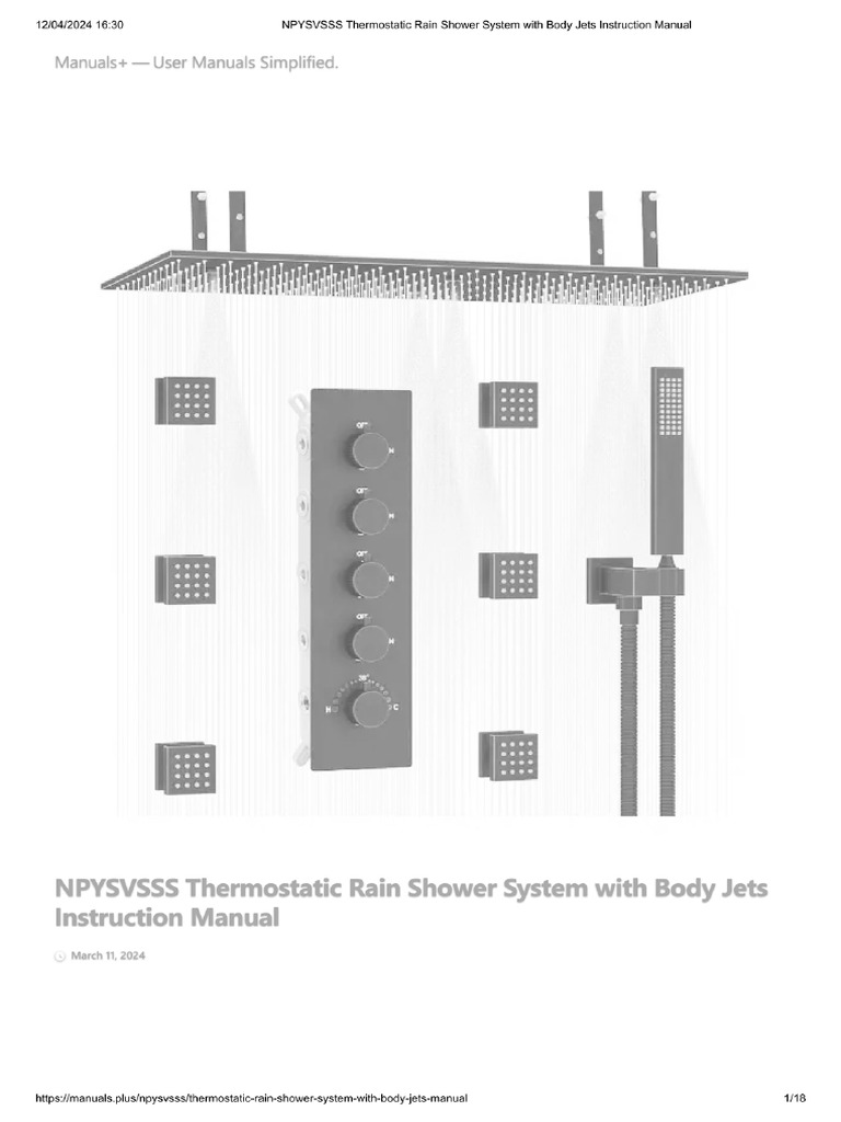 NPYSVSSS Shower System Overview | PDF