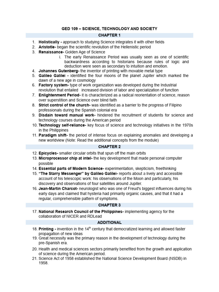 Ged 109 - Science, Technology and Society | PDF | Integrated Circuit | Science