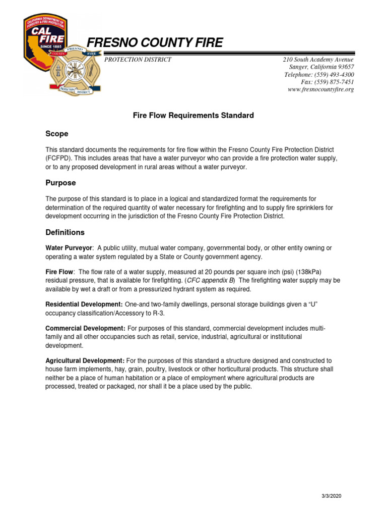 Fire+Flow+Requirements+Standards | PDF | Fire Sprinkler System | Fire ...