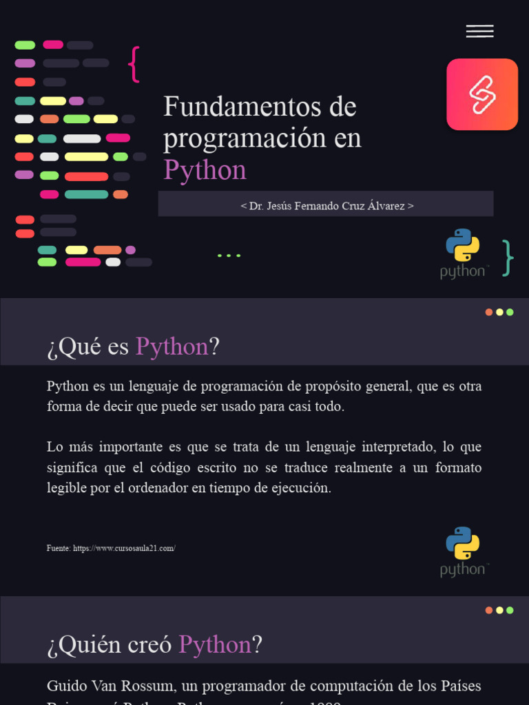 Fundamentos de python | PDF | Lenguaje de programación | Programación ...