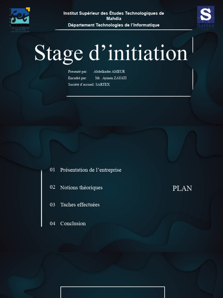 Stage D'initiation: Institut Supérieur Des Études Technologiques de Mahdia | PDF | Informatique ...