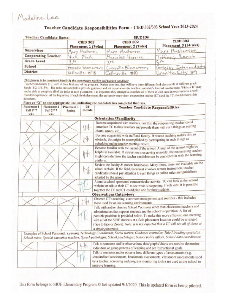 Responsibility Form 2023-2024 | PDF