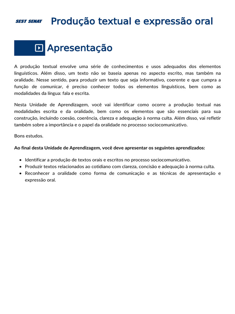 Produção Textual e Oralidade | PDF | Comunicação | Linguística