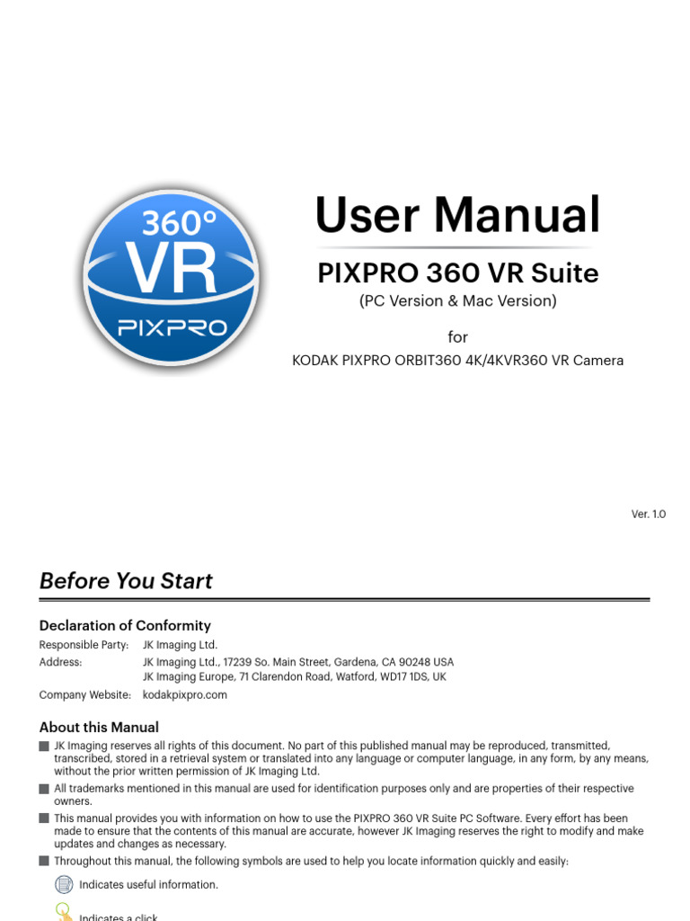 Pixpro 360 VR Suite Usermanual en | PDF | Personal Computers | Icon (Computing)