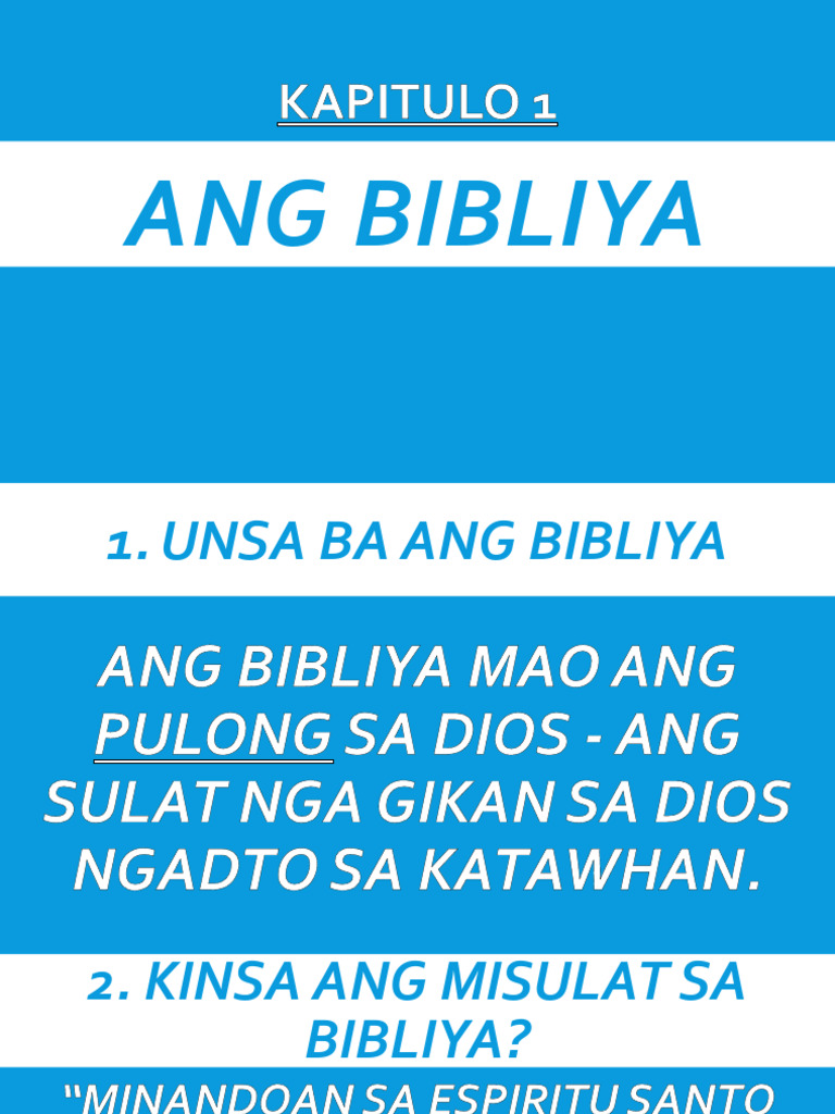 Kapitulo 1 Ang Bibliya | PDF