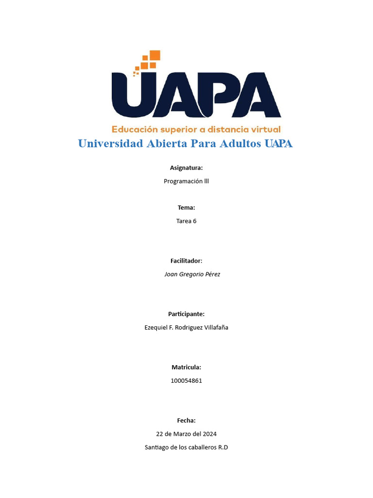 Programacion LLL Tarea 6 | PDF | Bases de datos | Computación en la nube Programacion LLL Tarea 6 | PDF | Bases de datos | Computación en la nube