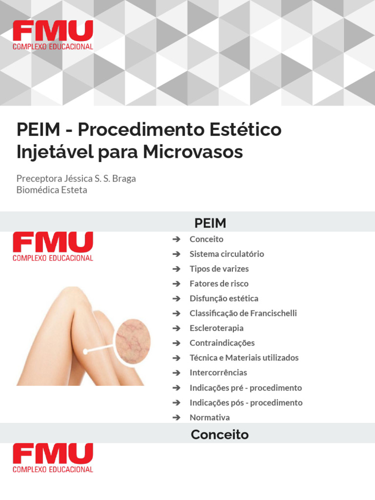 PEIM - Procedimento Estético Injetável para Microvasos | PDF | Varizes | Veia