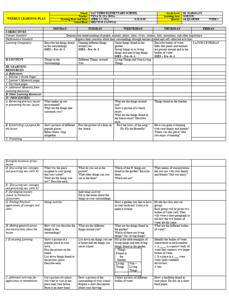 Grade 3 Mahogany - Science 3 - q4 - w1 | PDF | Learning | Cognitive Science
