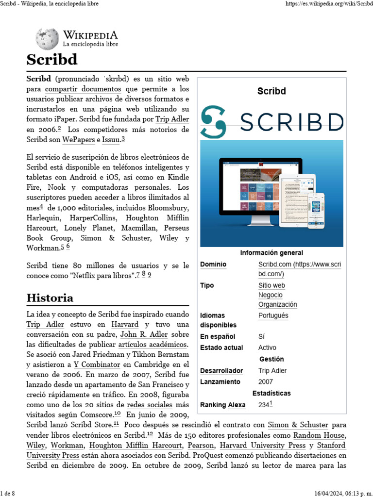 DEfinicion Scrib | PDF | Scribd | Informática