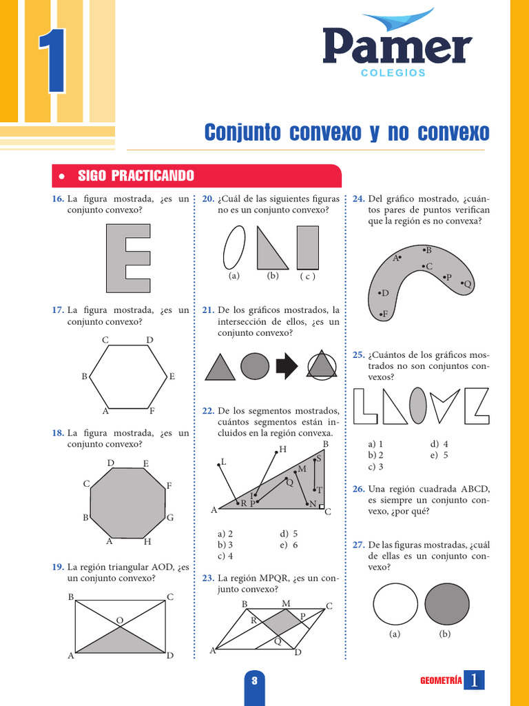 G - 1 Año - S1 - Conjunto Convexo y No Convexo | PDF | Conjunto convexo | Euclides