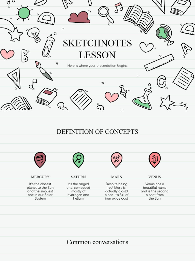 Copia de Sketchnotes Lesson Green Variant | PDF | Planets | Planets In ...