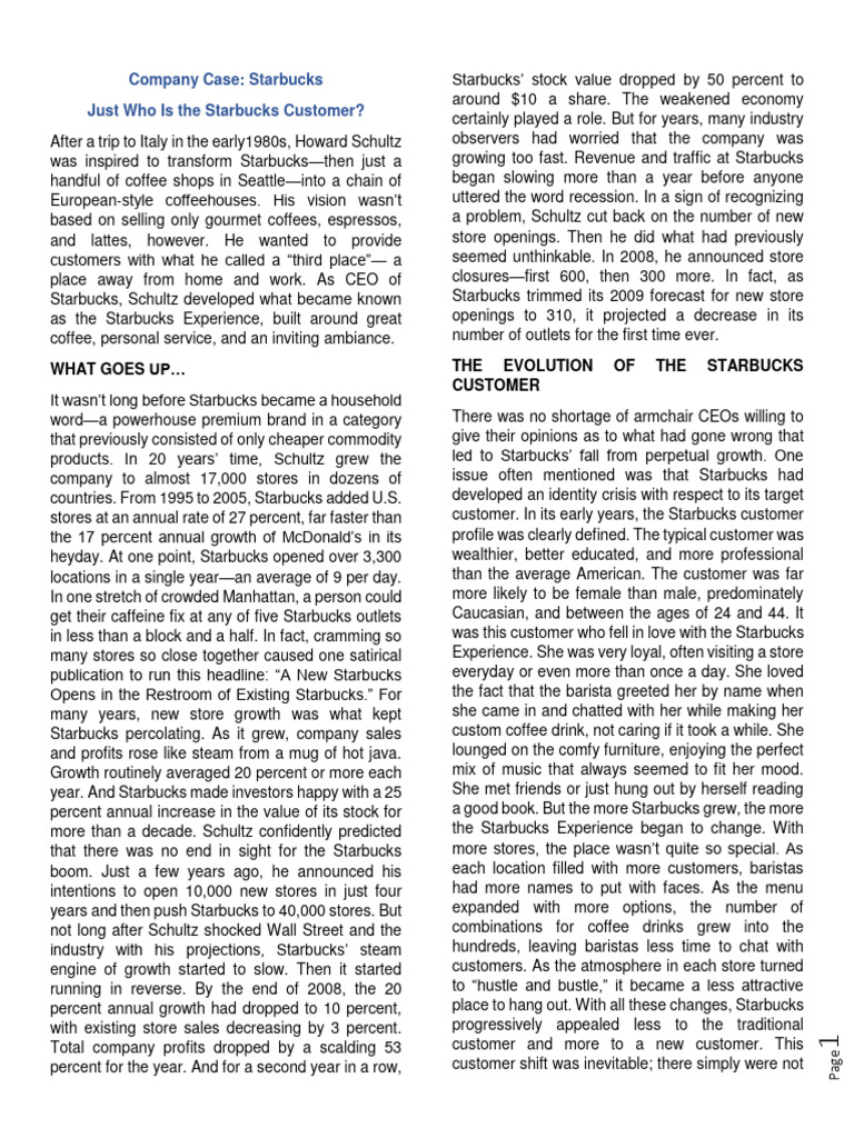 Case Study STP - Starbucks | PDF | Starbucks | Coffee