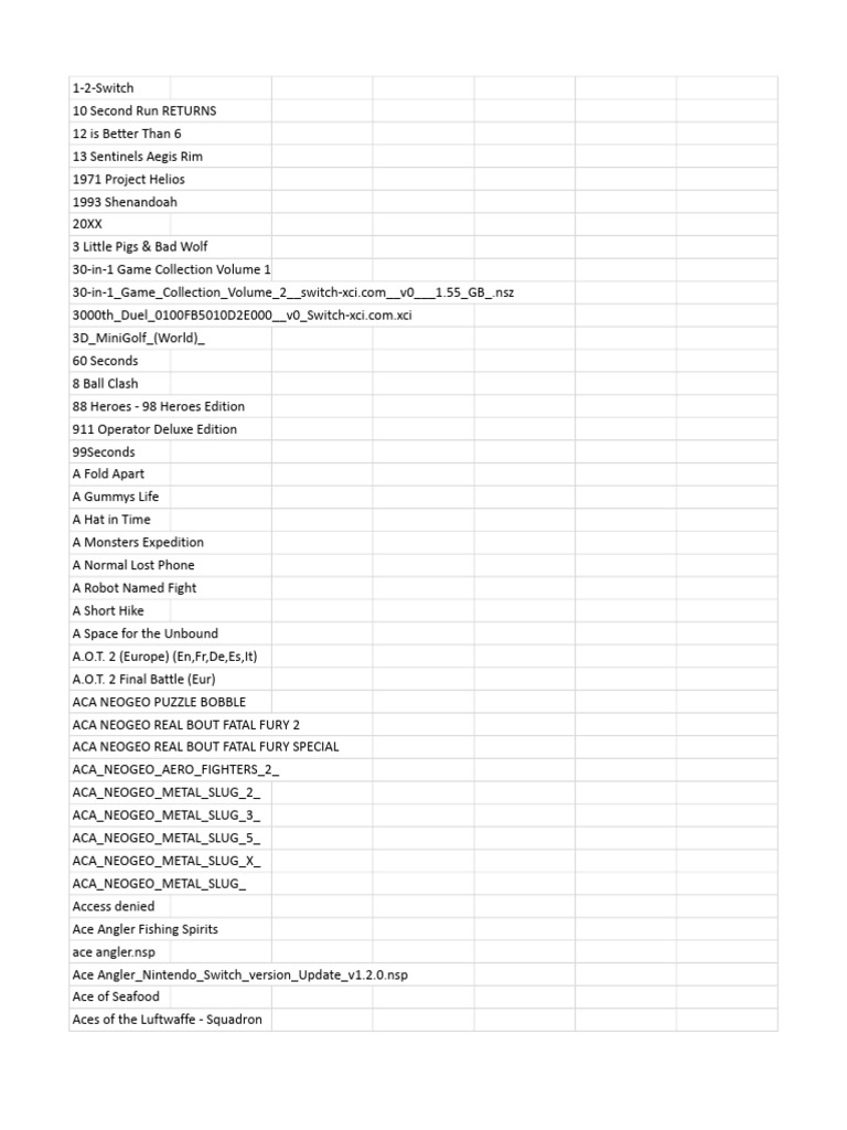 List Nintendo Switch Butik Games | PDF | Pokémon | Mario