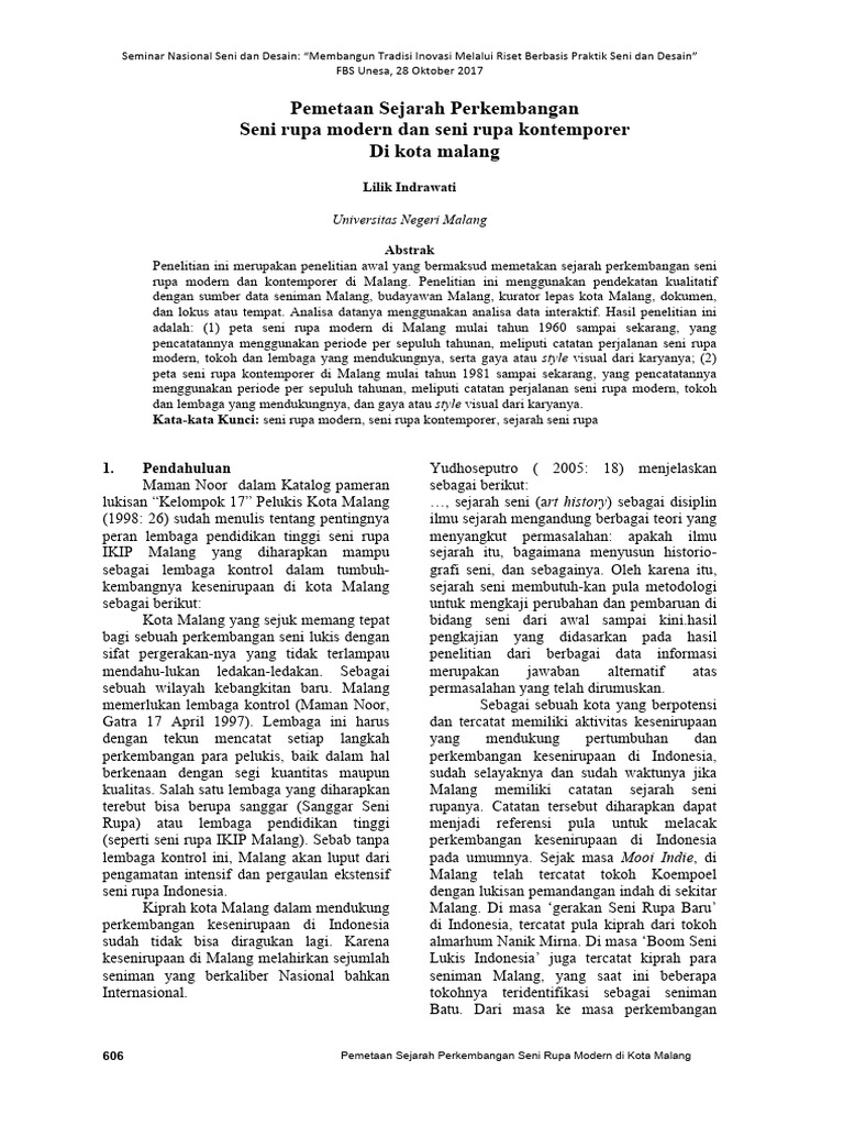 Pemetaan Sejarah Perkembangan Seni Rupa 9f92c064 | PDF