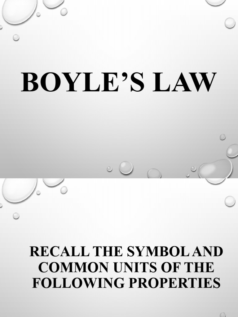 Boyle's Law | PDF | Pascal (Unit) | Gases