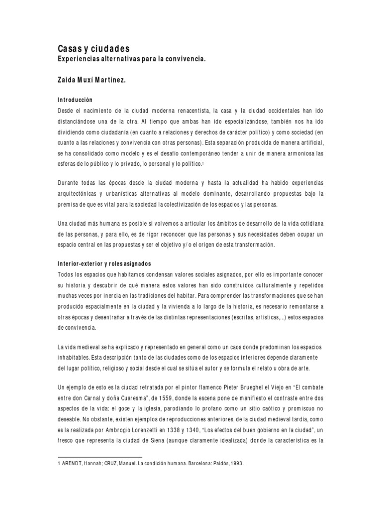 Casas y Ciudades - Zaida Muxí Martínez | PDF | Historia