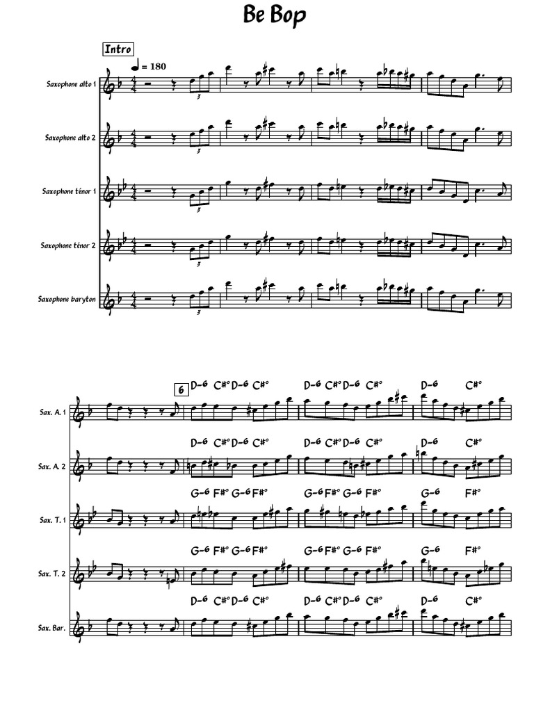 Be Bop | PDF | Tenor Saxophone | American Popular Music