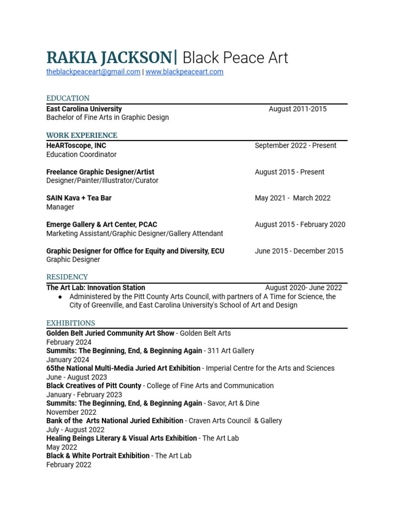 rakia jackson rcv | PDF | The Arts